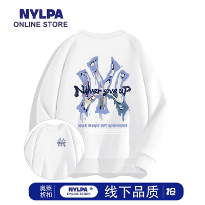 NYLPA奥特莱斯2025春秋冬新款连帽卫衣男女款美式印花宽松慵懒风