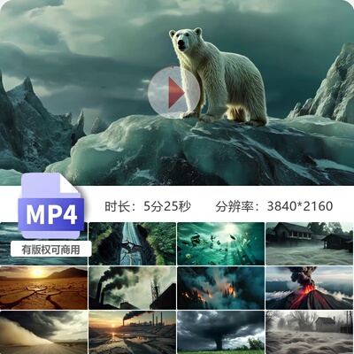 高清自然灾害环境污染恶化极端天气合集火山喷发干旱森林视频素材