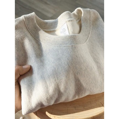 home daily 雪花灰460g重磅卫衣男士秋冬纯棉加绒圆领情侣上衣服