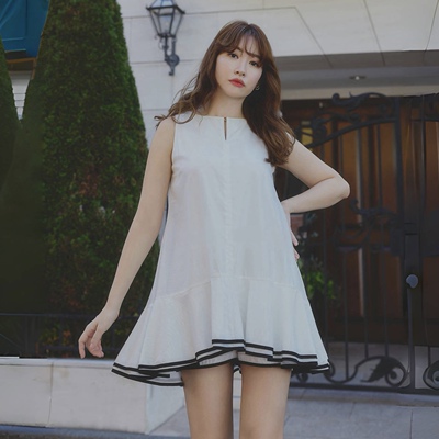 Her lip to官方正品双色饰边喇叭连体短裤【日本直邮不 退 换】