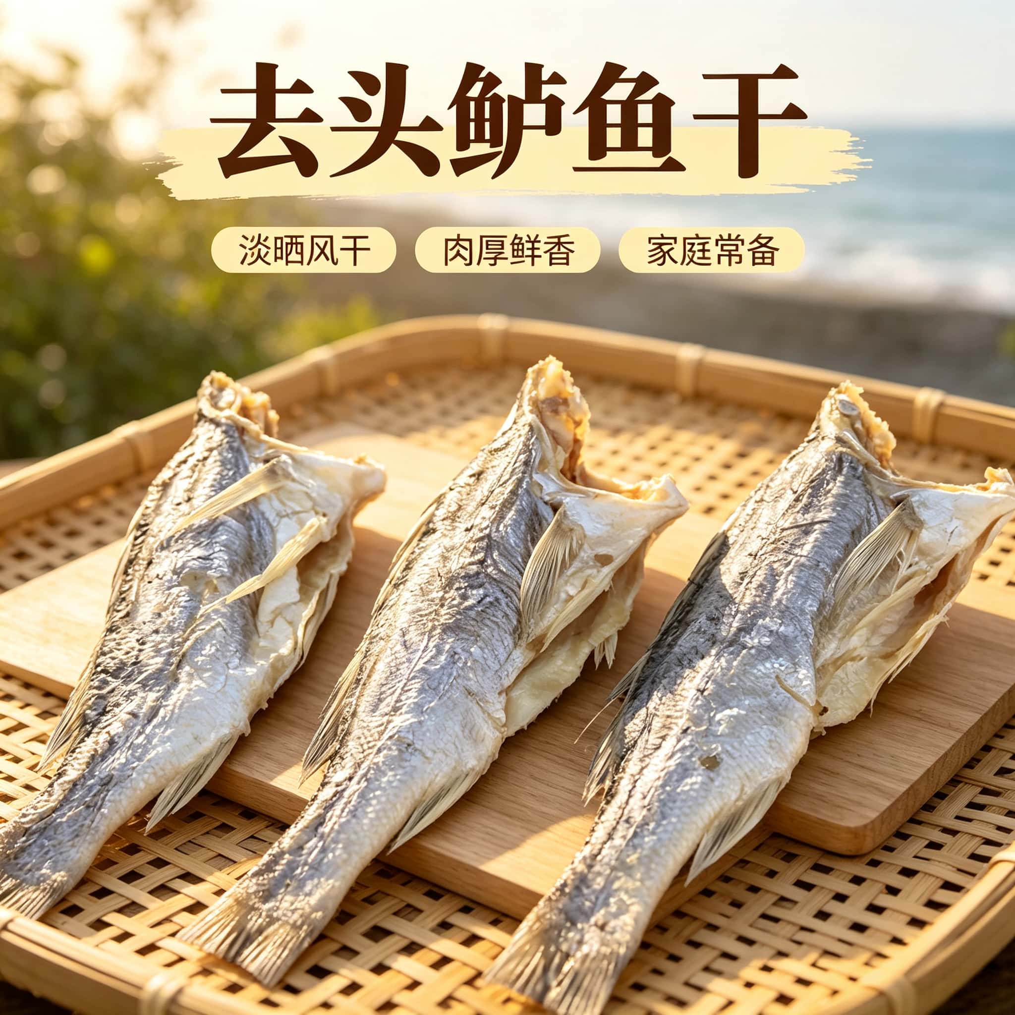 去头鲈鱼干大号鲈鱼干广西北海特产去头去内脏鱼干去头咸鱼干