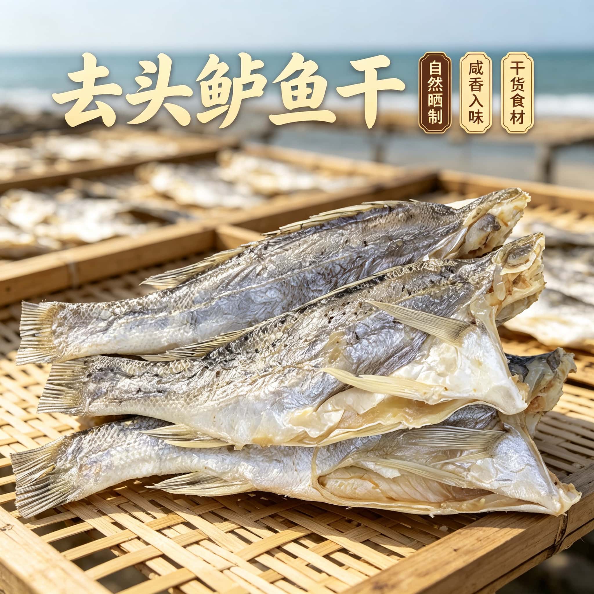 去头鲈鱼干大号鲈鱼干咸鱼干广西北海特产9成干鱼干去头咸鱼干