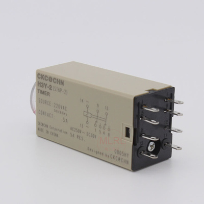 H3Y-2小型时间继电器通电延迟继电器AC220VDC24V12V8脚银触点*