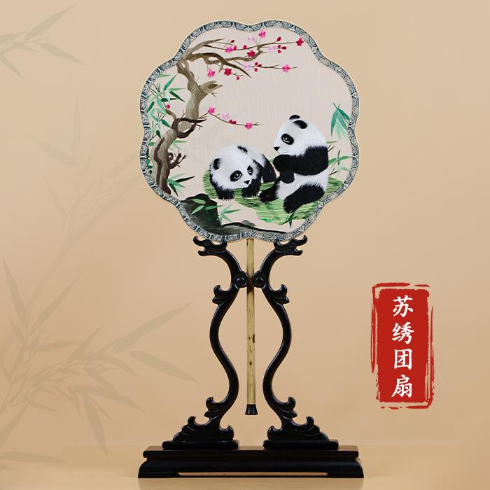 扇子古风女苏绣团扇双面绣苏州特色中国风工艺品送老外礼物外国人