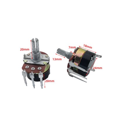 长脚 WH138带开关调光调速碳膜电位器 B10K 500K 柄长20mm