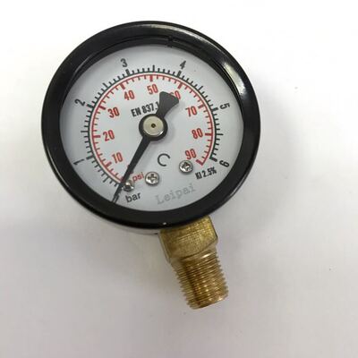 直径40mm 压力0～6bar  90psi 螺纹PT1/8 一分 55度x28牙 压力表