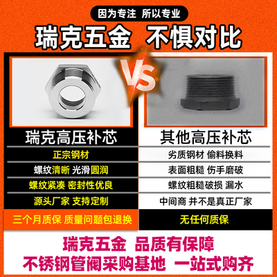 不锈钢内外丝补芯耐高压