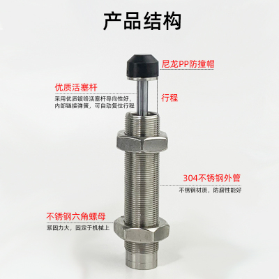 不锈钢液压油压缓冲器RJ/RJC/YD/YC0806 10081412 2030 2725 3650