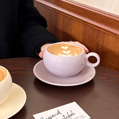 复古咖啡杯陶瓷拿铁拉花