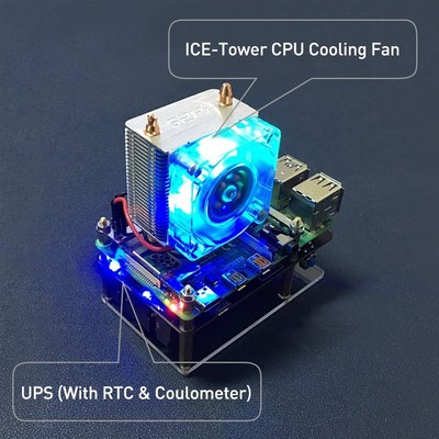 Raspberry Pi 4 Model B ICE Tower RGB Cooling Fan Copper Tube