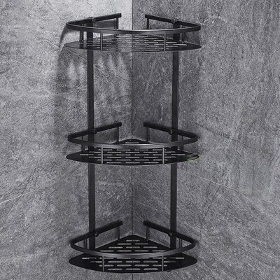 Wall Mounted Bathroom Shelf Aluminum Black bathroom Accessor