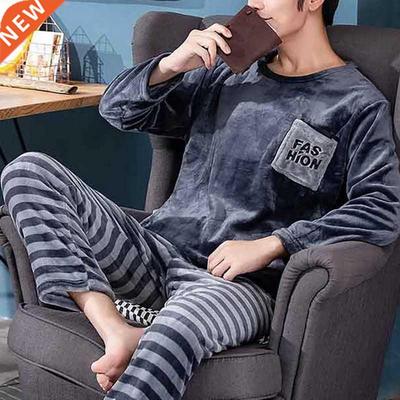 Pajama Man Warm Sleepwear Men	s Flannel Winter Th