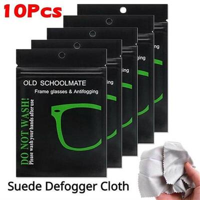 10Pcs Reusable Anti-Fog Wipes Glasses Pre-moistened Antifog