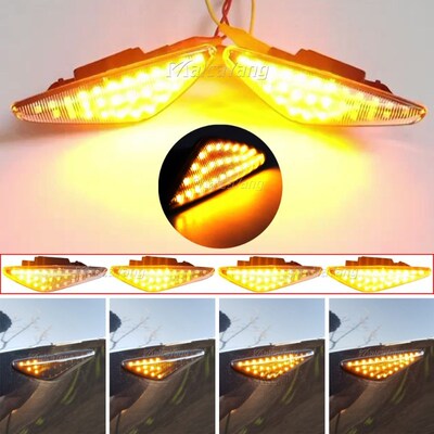 2PCS Smoke Dynamic Flowing LED Side Marker Signal Light For