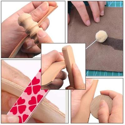 2PCS Leather Edge Beveler With Leather Skiving Tools, Wool