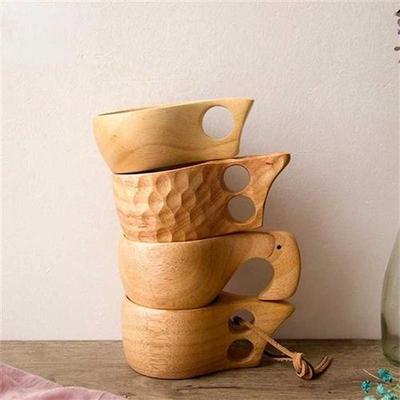 New Chinese Portable Wood Coffee Mug Rubber Wooden Tea Milk