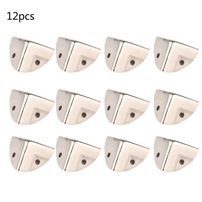 12Pcs Silver Cabinet Trunk Corner Protector Furniture Case B