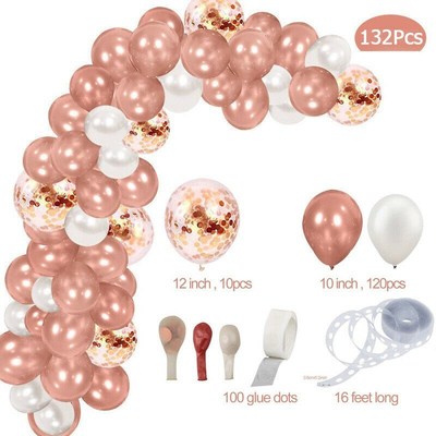 Rose Gold Balloons Confetti Set Chrome ballon Birthday deco