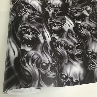 ORINO Car Wrap Graffiti Skull Sticker Camo Sticker Bomb Vin