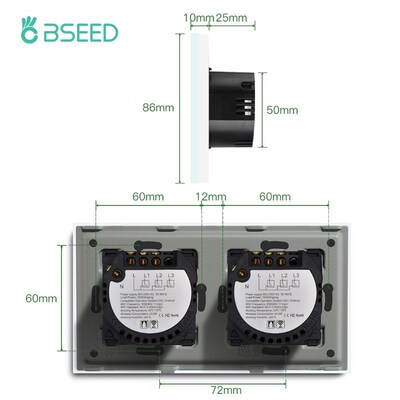 Double Curtains Wifi Switch Smart Switch White Black Colors