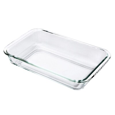 Clear Oblong Toughened Glass Baking Dishes Pan Oven Basics P