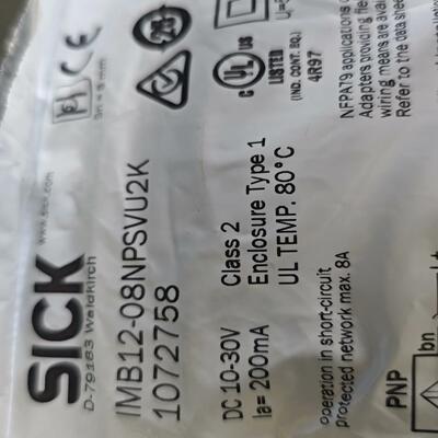 全新装德国SICK西克IMB12-08NPSVU2K货号1