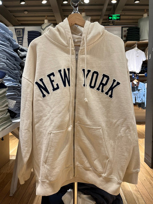 bm纽约刺绣拉链外套卫衣宽松美式