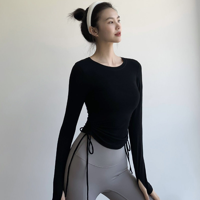 户外紧身跑步舞蹈练功服透气健身瑜伽上衣普拉提薄款训练健身衣女