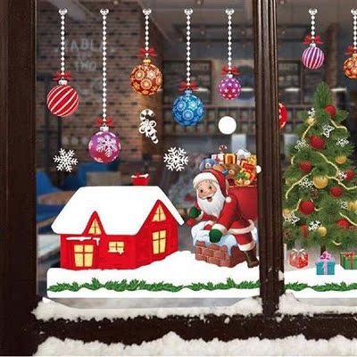 Christmas Window Stickers Merry Christmas Decorations for