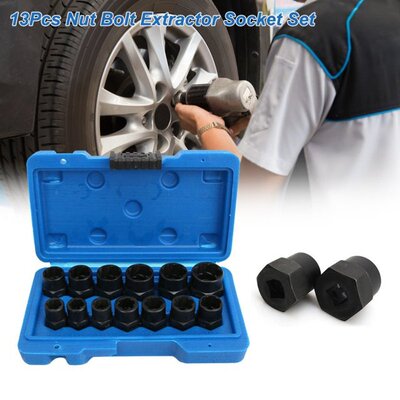 13Pcs Portable Nut Bolt Extractor Socket Set Damaged Rusted
