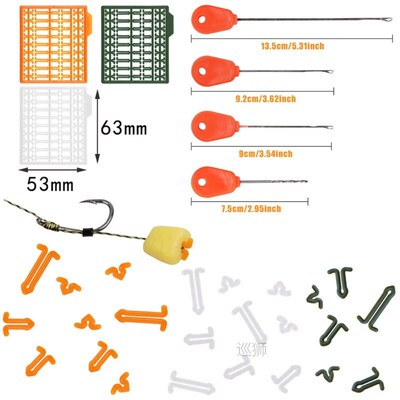 26Pcs/Set Carp Fishing hooks Rigs Set Including Barbed Carp