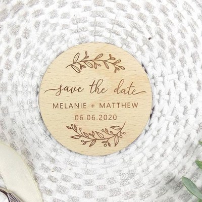 Save The Date wooden magnets, Fridge Magnet Engraved Wedding