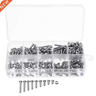 M3SS5 340Pcs M3 A2 Hexagon Sockets Screw Nuts Assortment Set