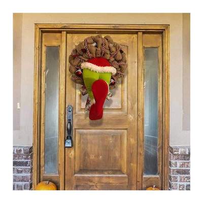 Christmas Thief Stole Christmas Burlap Wreath Christmas Deco