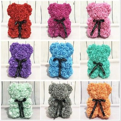 Artificial Flowers 25cm Rose Bear Girlfriend Anniversary