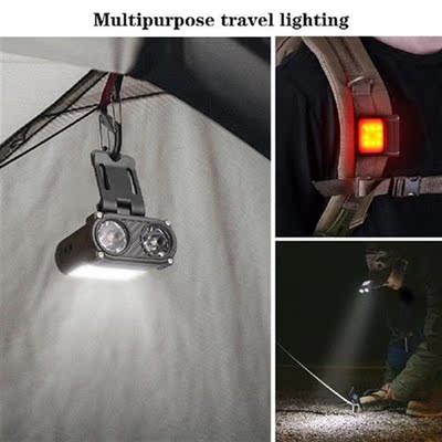 Dual Beam COB LED Headlamp Type-C Charging Keychain Light