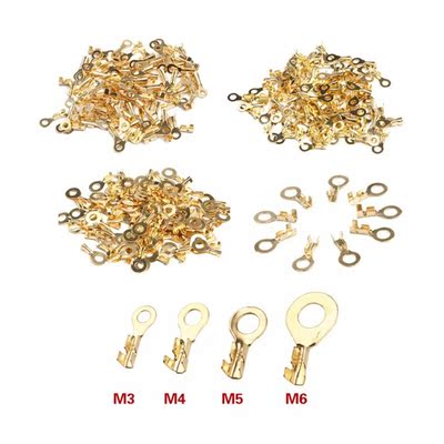 100/150PCS Ring Cable Lugs Terminals Assorted Naked Non-insu