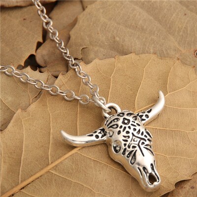 1Pc Handmade Bull Head Skull Necklaces Making Ox Head Punk