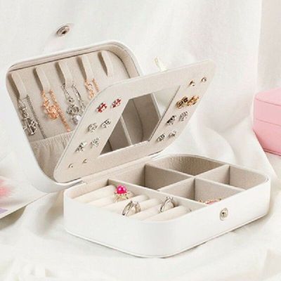 Portable Jewelry Accessories Box PU Leather Travel