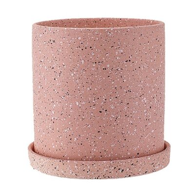 Ceramic Flower Pot With Tray Storage Container Plant Flowerp