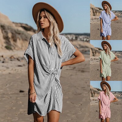 Bonding stripe dress 2021 cultivate one's morality