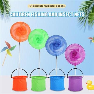 Childrens Beach Fishing Net Rainbow Butterfly Net Toy