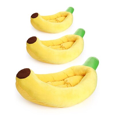Pet Cat Dog Sofas Bed Banana Shape Dog House Breathable Cute