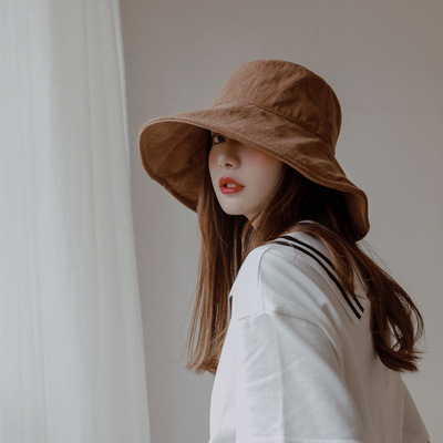 Bucket Hat Women Outdoor Summer Sun Hats Foldable Wide Brim