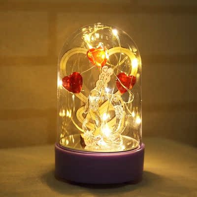 Copper Wire Glass LED String Night Light Dome Lamp Home Deco