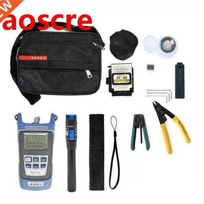 12PCS Fiber Optic FTTH Tool Kit with FC-6S Fiber Cleaver and