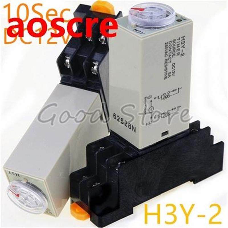1SET H3Y-2 12V Small time relay 0-10S ST6P electronic relay