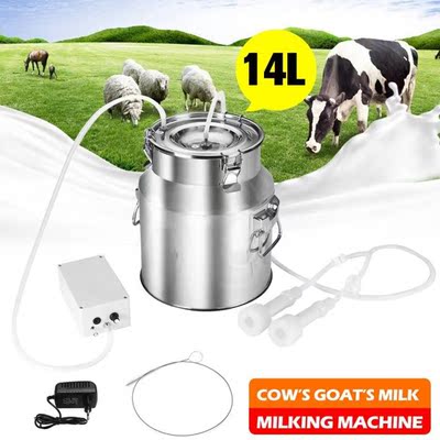 14L Electric Milking Machine Stainless Steel Milker Farm Cow