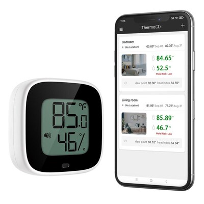 ORIA Wireless Thermometer Hygrometer Mini Bluetooth 5.0 Hum
