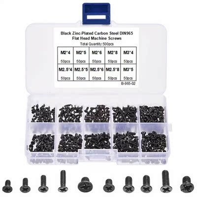 500pcs Cross Countersunk Head M2 M2.5 M3 Laptop Screw Flat H